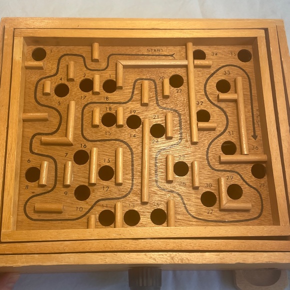 Toys | Vintage Wooden Labyrinth Marble Maze Game 11 34 X 1 X 3 For ...
